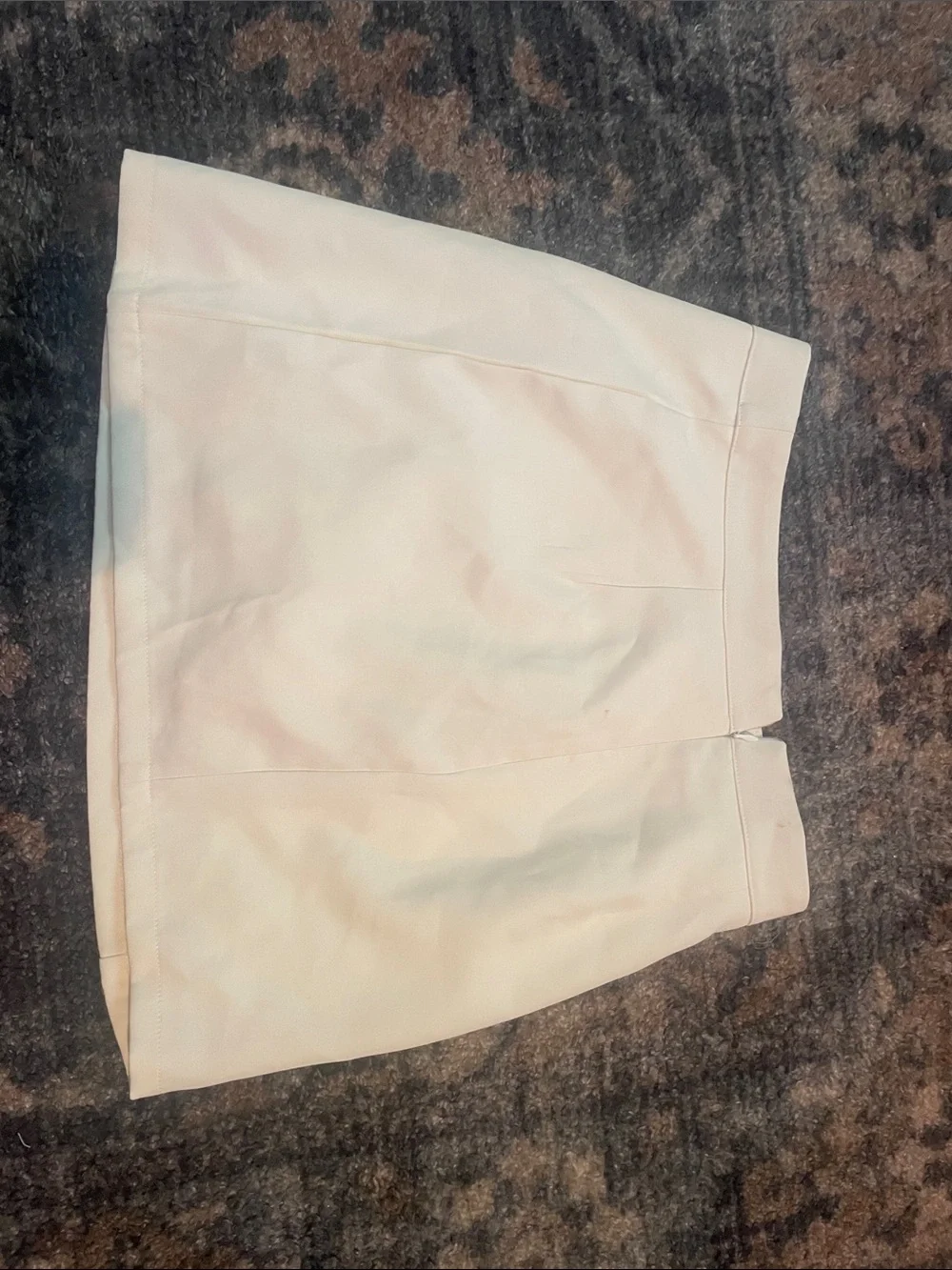 Dazy | Skirts | Cream Mini Skirt With Subtle Front Seam And Side Slit ...